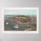 Pôster Vintage Pictorial Map of Fort Monroe Virginia | Zazzle Brasil