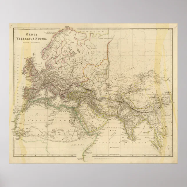 Poster World Eastern Hemisphere Map | Zazzle Brasil