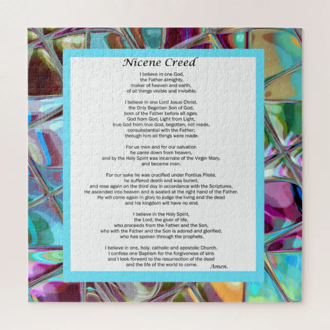Quebra Cabeça Nicene Creed Declaração Cristã De Fé Zazzle Brasil
