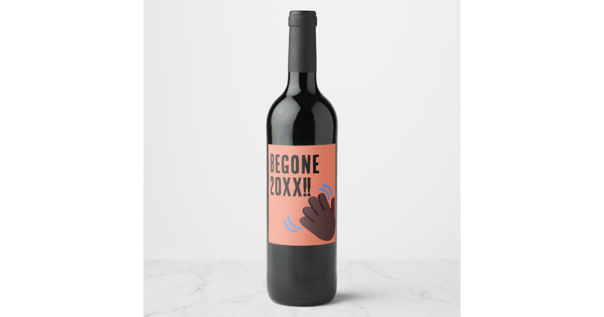 Rótulo De Garrafa De Cerveja Editable Begone 20XX Waving Hand Emoji New ...