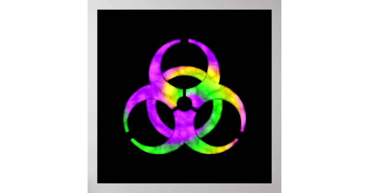 Símbolo Acid Spiral Biohazard Poster | Zazzle Brasil