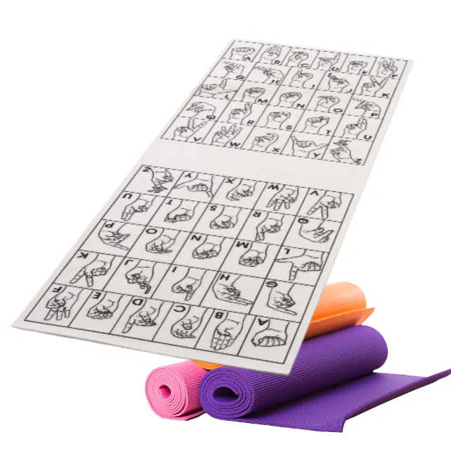 Tapete De Yoga Yoga Mat American Sign Language ASL Alphabet | Zazzle Brasil